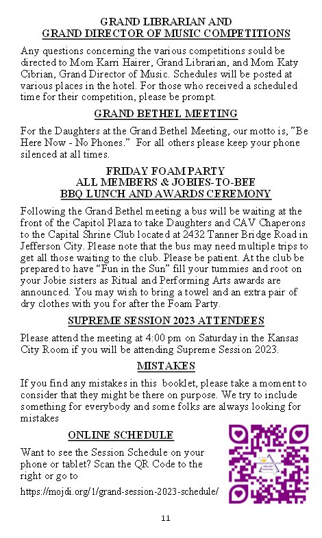 Grand Session 2023 Program – MISSOURI JOB'S DAUGHTERS